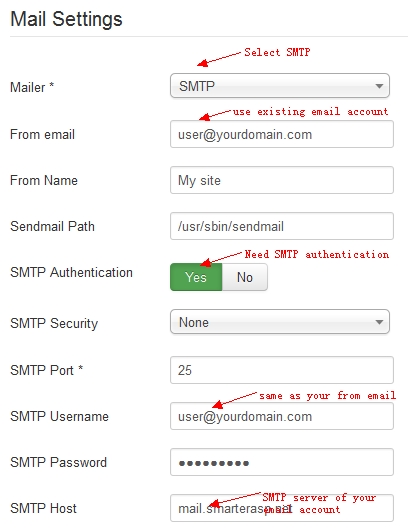 How To Configure Smtp Authentication In Joomla3 1 1 To Send Email