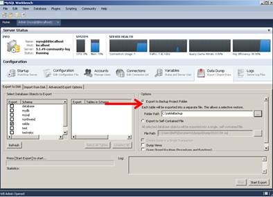 How to create a MySQL backup with MySQL Workbench - myASP.NET