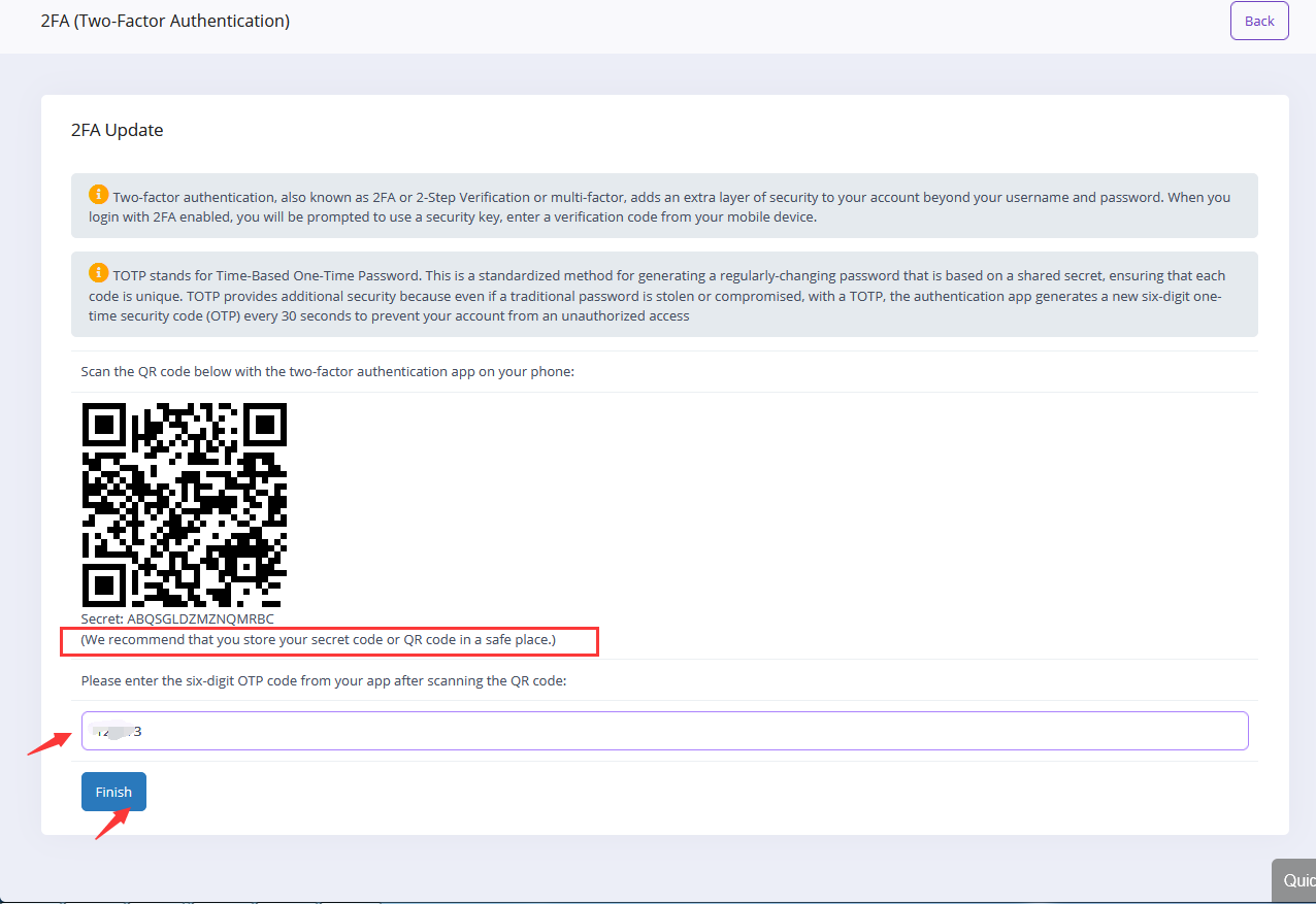 How can I use the TOTP method for Two-Factor Authentication?