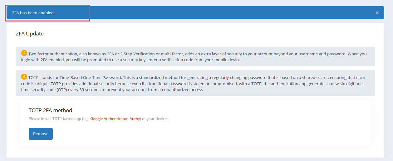 How can I use the TOTP method for Two-Factor Authentication?