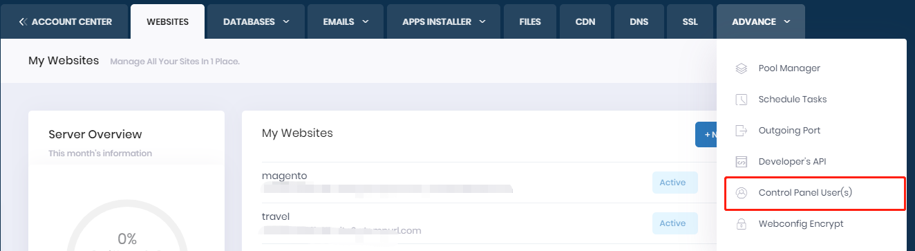 How to add extra user for your Control Panel - myASP.NET