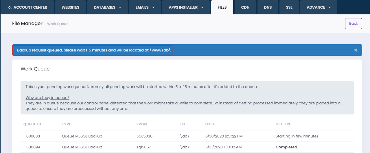 How Can I Download Mysqlmssql Database Backup From Server 