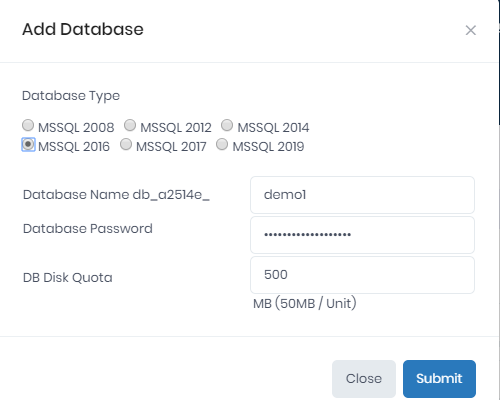How Can I Create Mssql Database From Hosting Control Panel
