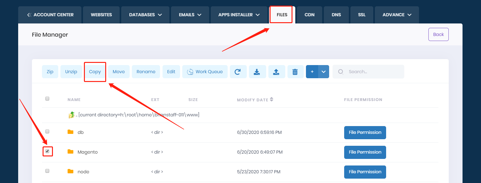 How can I copy a file or a folder to another directory?