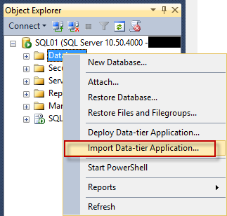 How to restore Azure Database .bacpac file to SQL Server