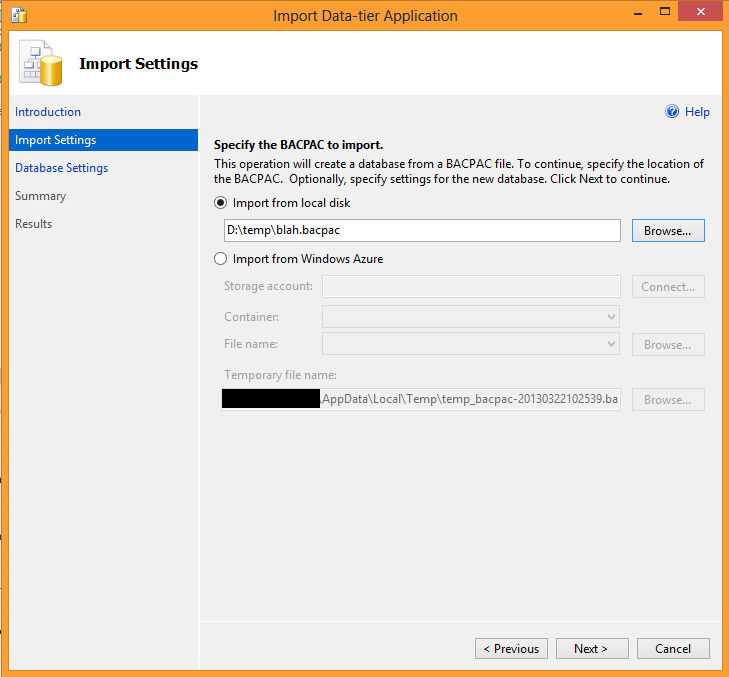 How To Restore Azure Database Bacpac File To Sql Server