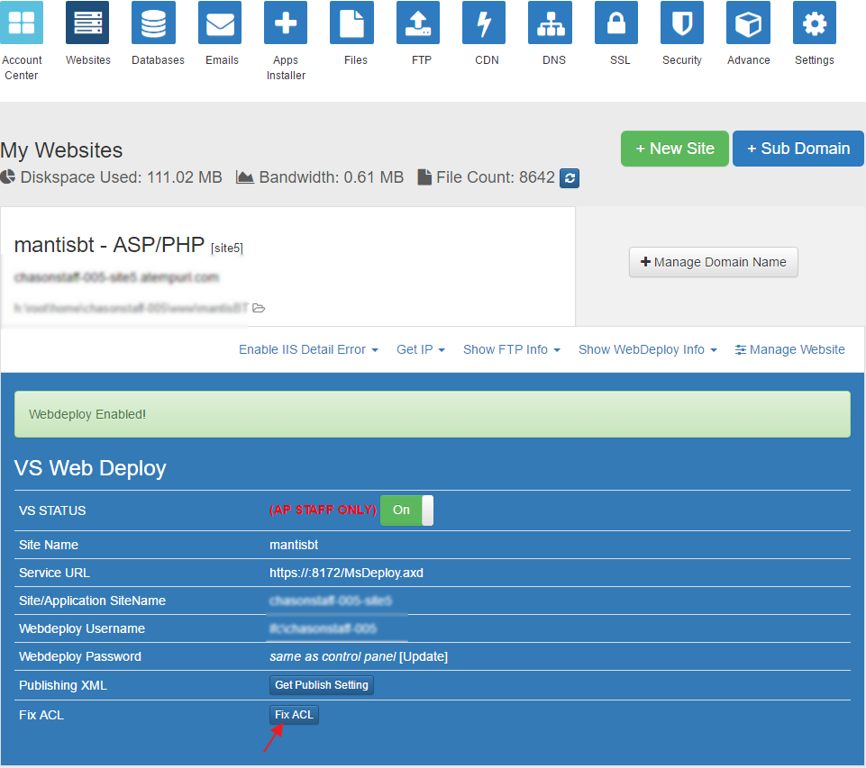 Deploying a Lightswitch Application to your hosting account